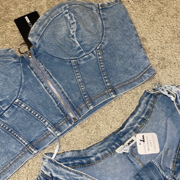 Fashion Nova | Shorts | Fashion Nova Denim Short Set | Poshmark